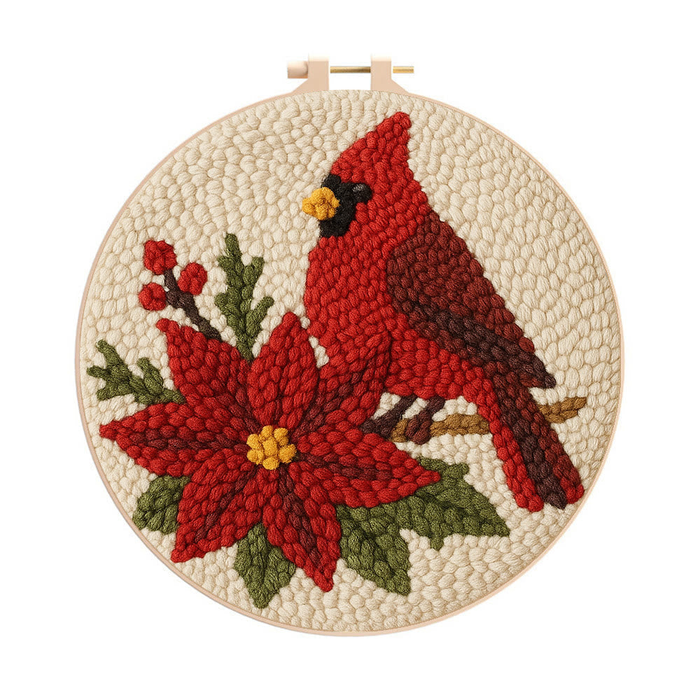 Cardinal Punch Needle Kit – Beginner – The Fox Collection